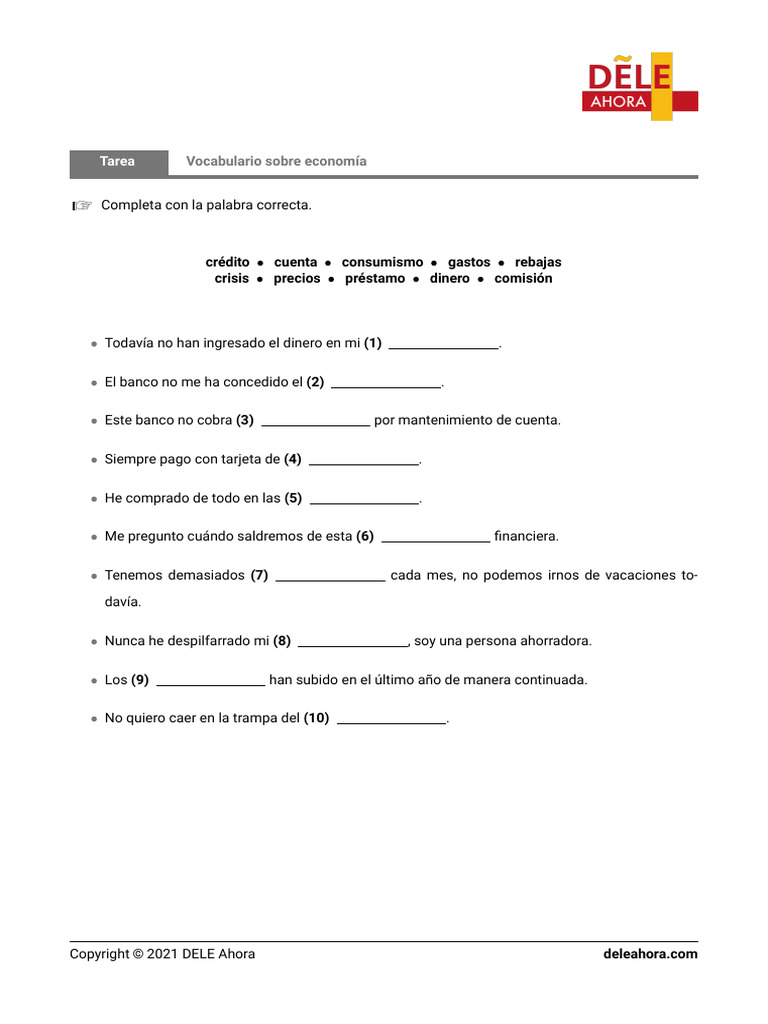 Vocabulario Sobre Economia | PDF
