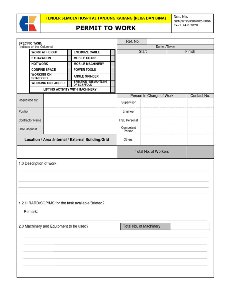 Construction Permit Guidelines | PDF | Safety | Occupational Safety And ...