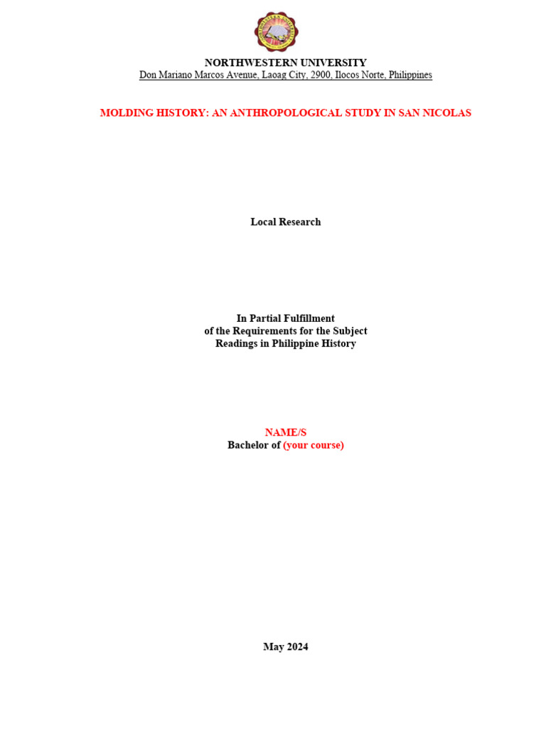 Local Research Format | PDF | Liberal Arts Education