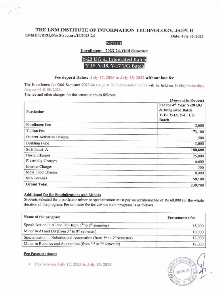 Y-20 UG & Integrated, Y-19, Y-18, Y-17 UG Barch | PDF