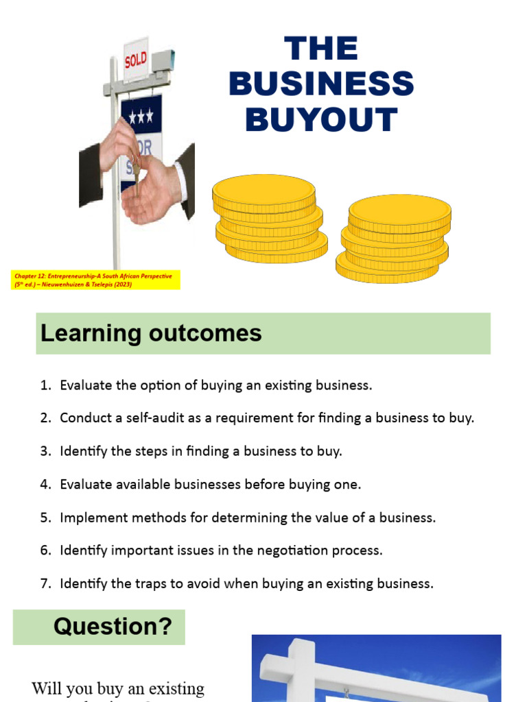 Business Buyout Guide for Entrepreneurs | PDF | Prices | Procurement