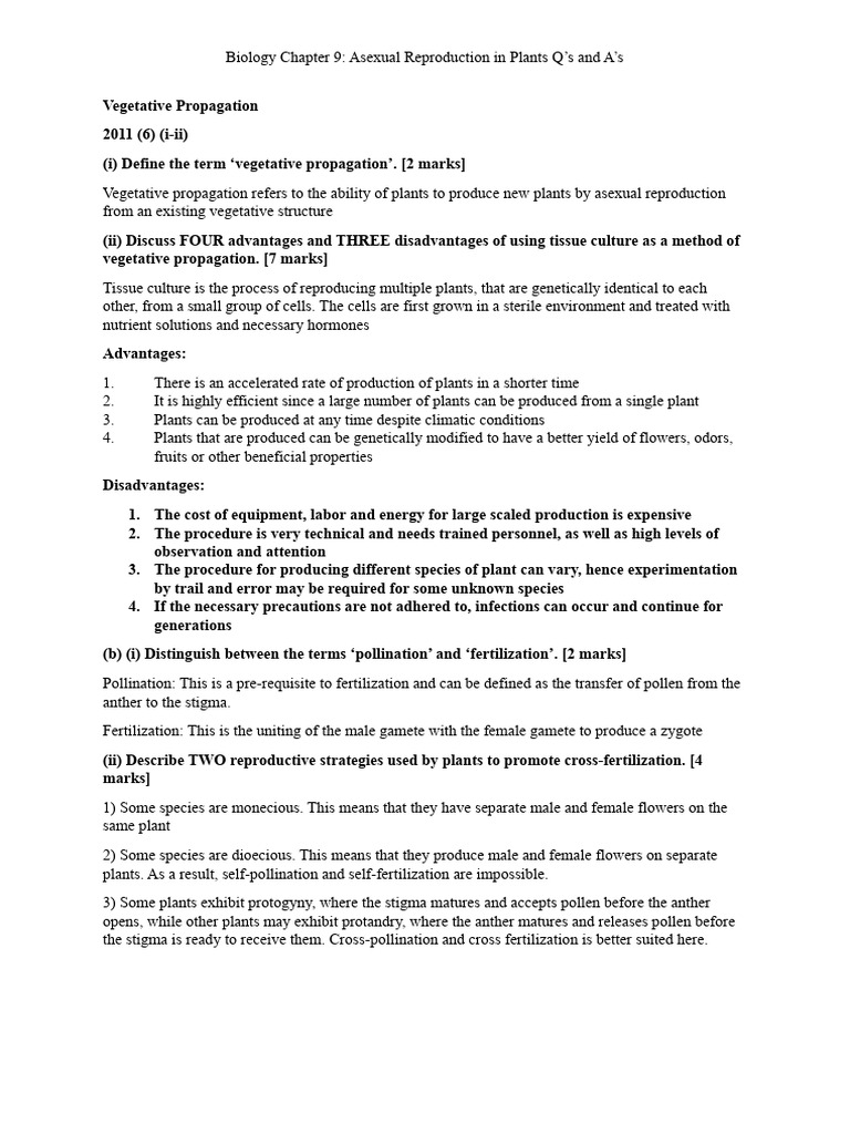 Asexual Reproduction in Plants Explained | PDF | Reproduction ...