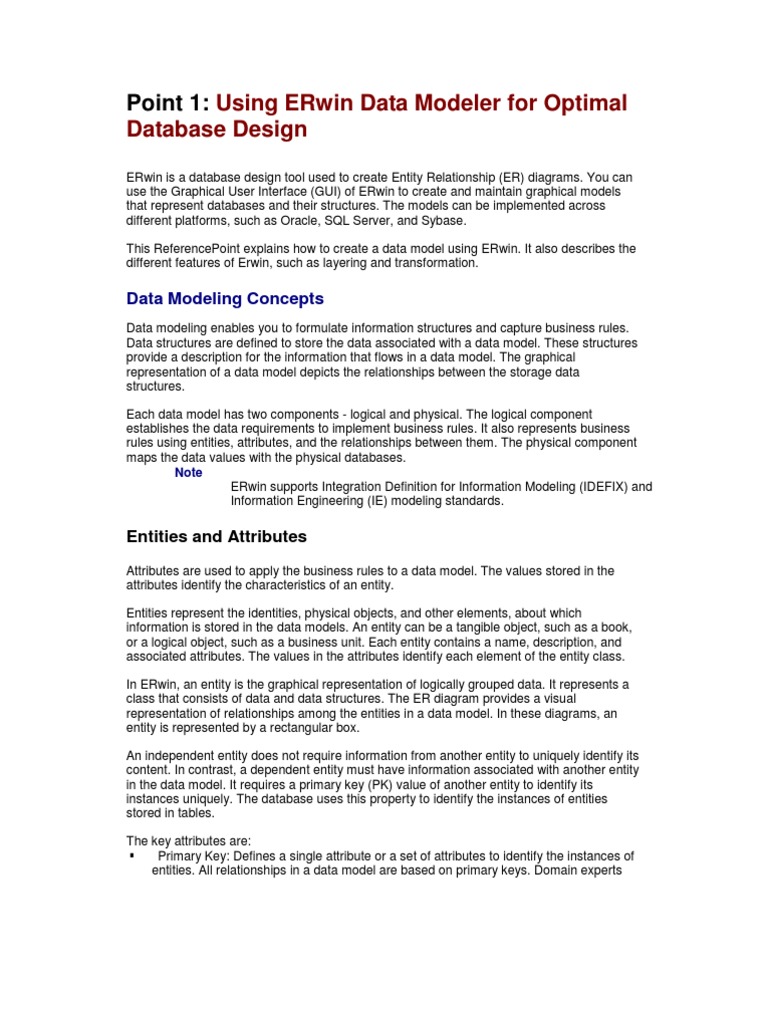 Using ERwin Data Modeler | PDF | Data Model | Database Design
