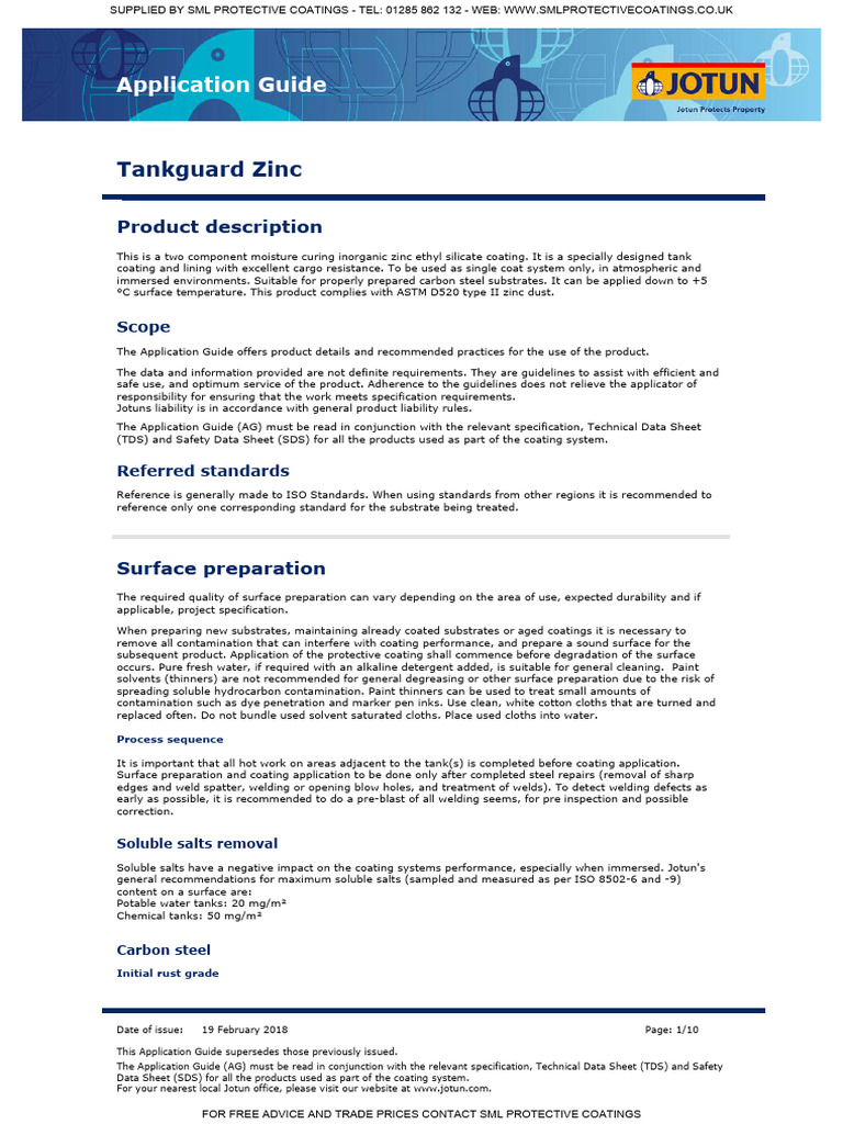 Tankguard Zinc AG | PDF | Materials
