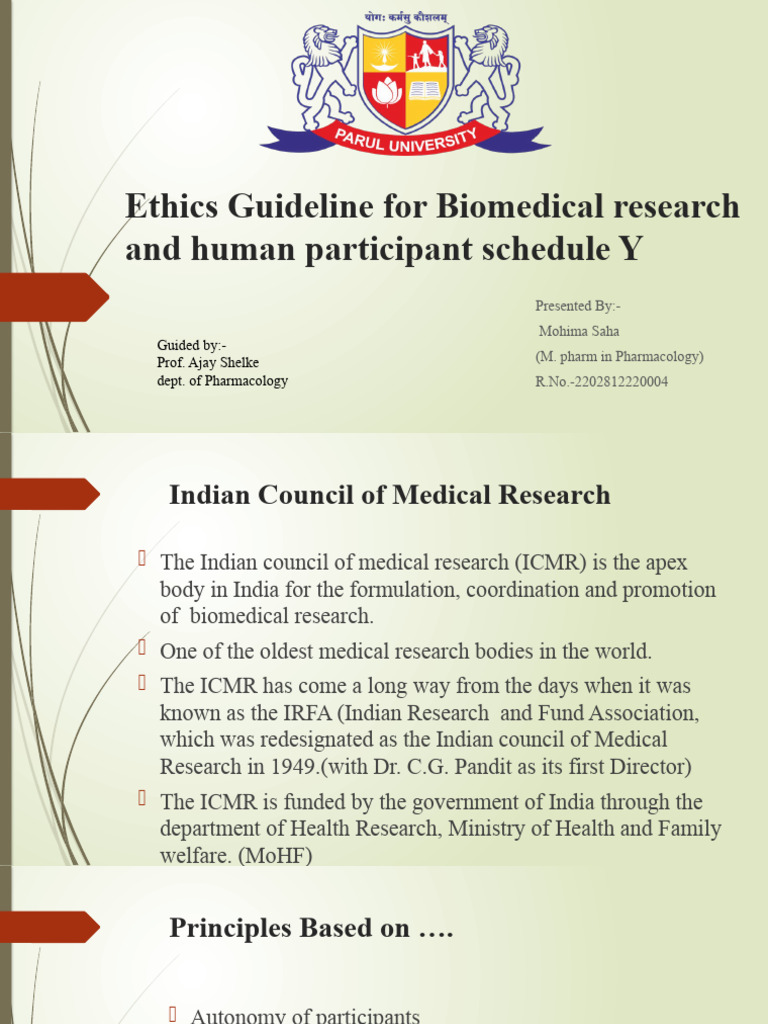 Ethics Guideline For Biomedical Research and Human Participant Schedule ...