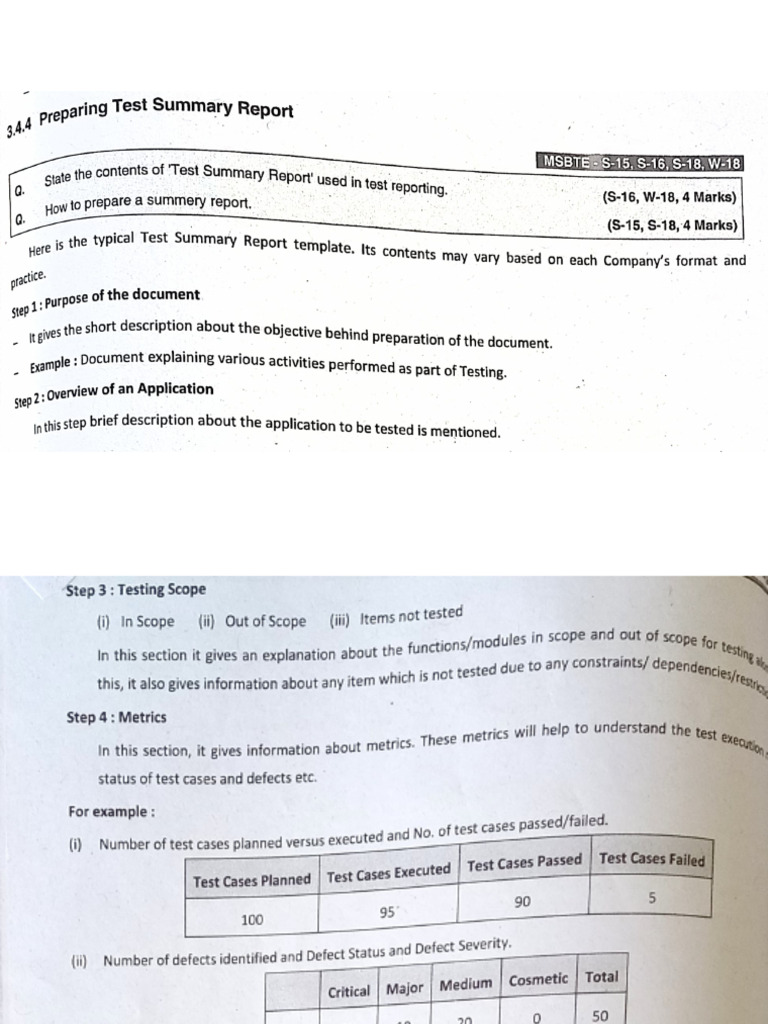 how to prepare Test summary report and it's contents (2) | PDF
