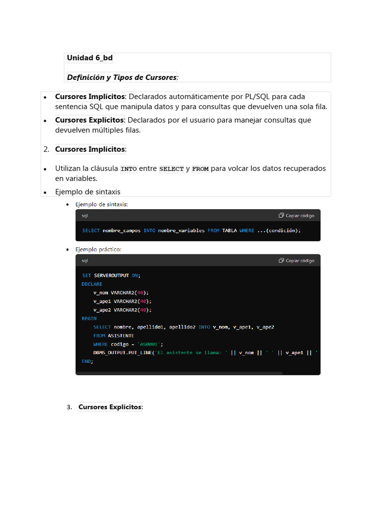 U6 Base Datos Resumen | PDF