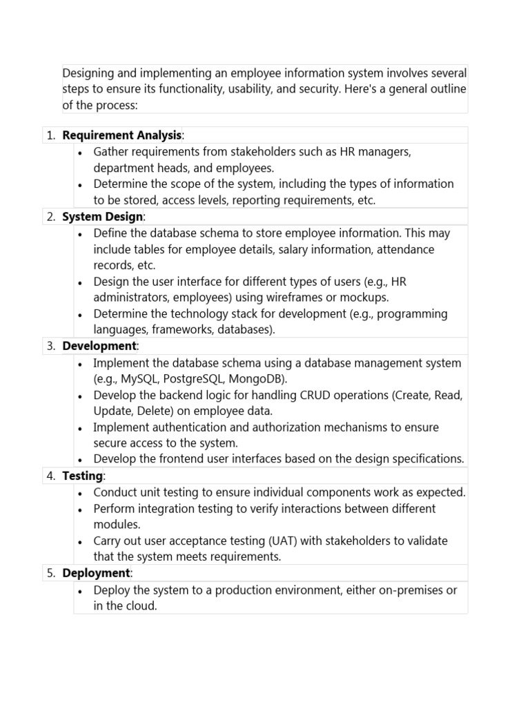 Design and Implementation of Employee Info | PDF | Databases ...