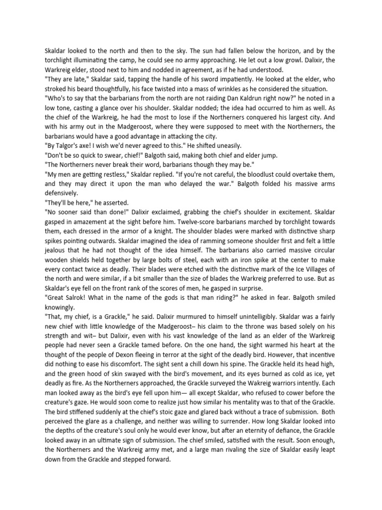 Skaldar the Mighty (Sample Writing) | PDF