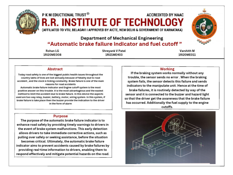 Brake Failure Indicator System With Buzzer | PDF | Brake | Road Traffic ...