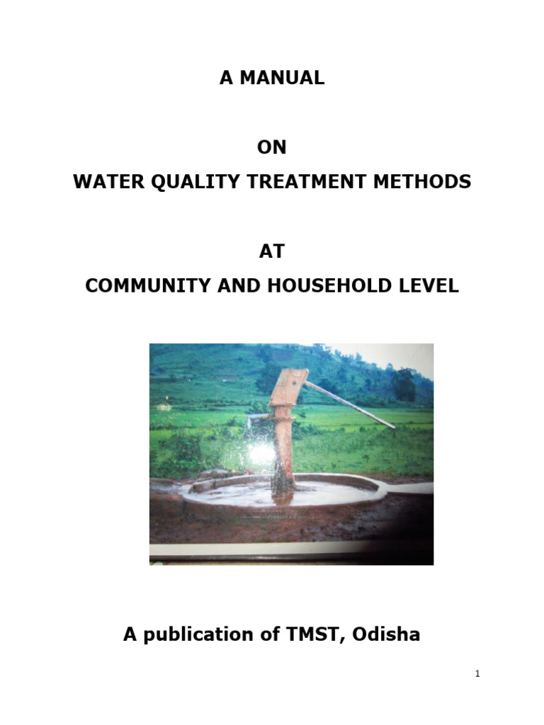 A Manual On Drinking Water Treatment Methods | PDF | Drinking Water | Water