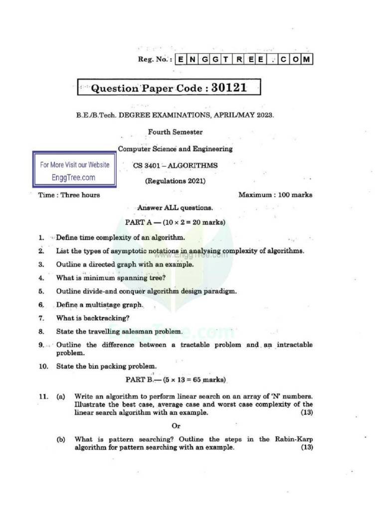 Algorithm AU Que Paper | PDF