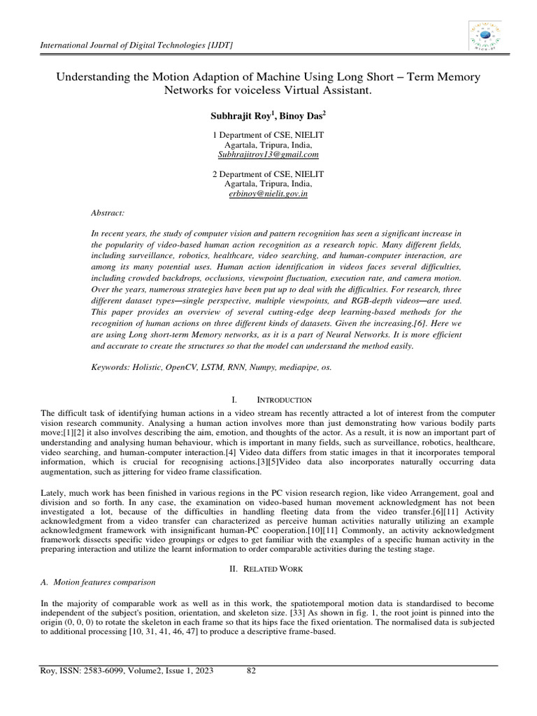 Understanding The Motion Adaption of Machine Using Long Short - Term Memory Networks For ...