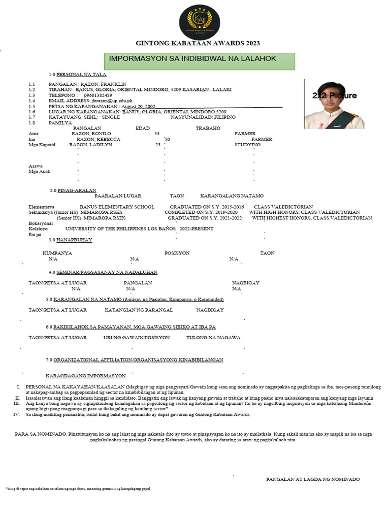 GKA Individual Category | PDF