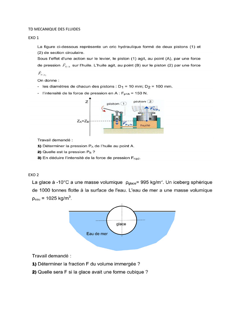 TD Mecanique Des Fluides | PDF
