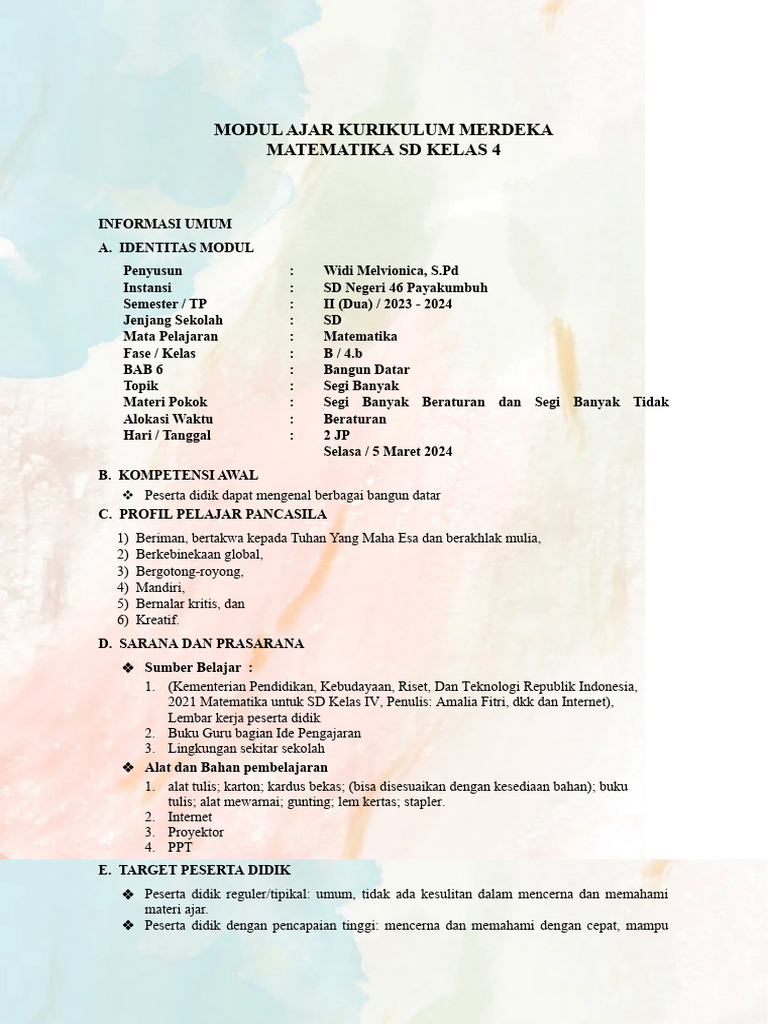 Modul Ajar Kurikulum Merdeka | PDF