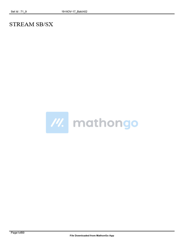 Pyp Kvpy 2017 SB SX 19 Nov | PDF