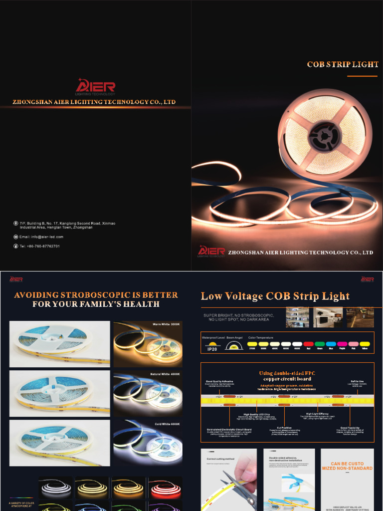 AIER COB LED STRIP CATALOG(2024-04-04 19_53_37) | PDF