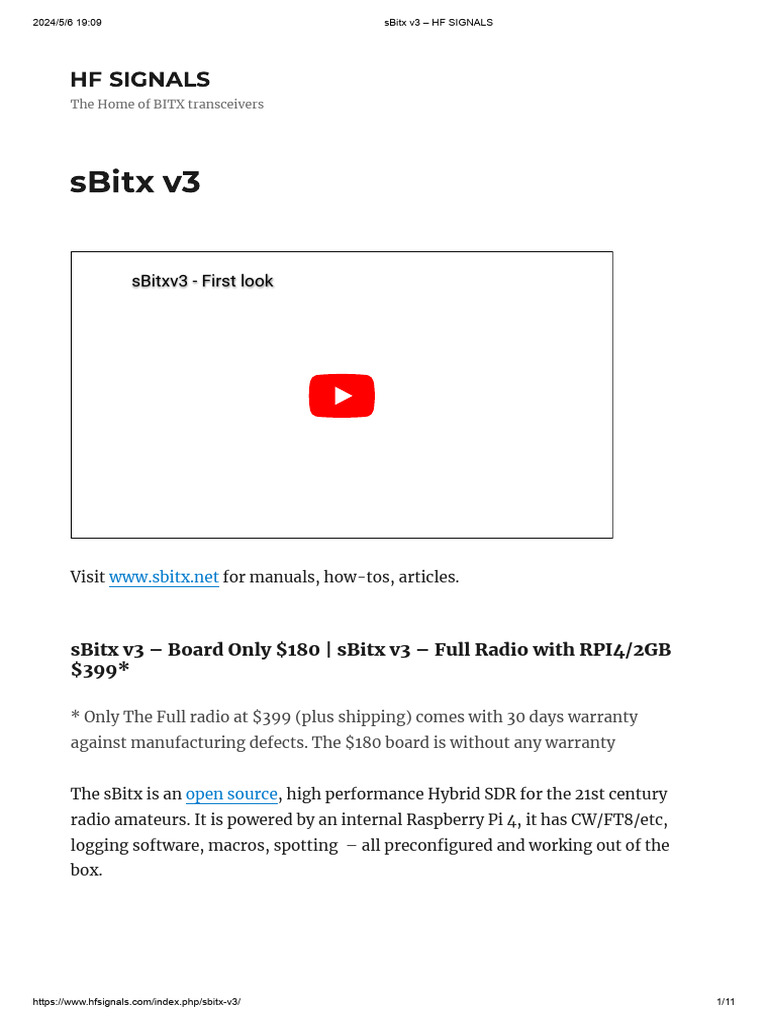Sbitx v3 - HF SIGNALS | PDF | Radio | Microphone