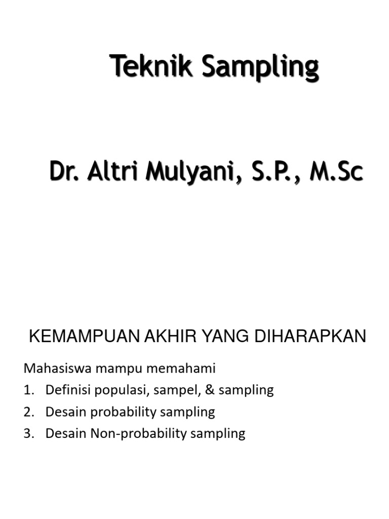 Teknik Sampling | PDF | Karier & Perkembangan | Sains & Matematika