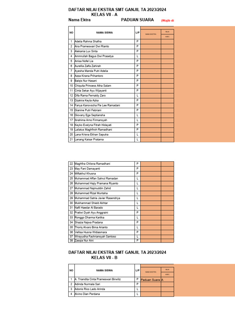 Nilai Ekstra Padus SMT Genap 23-24 | PDF | Agama & Spiritualitas