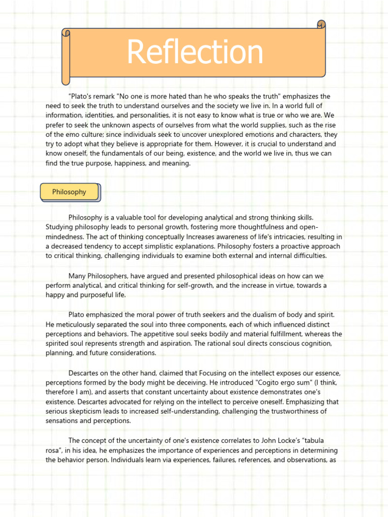 Reflection | PDF | Thought | Soul