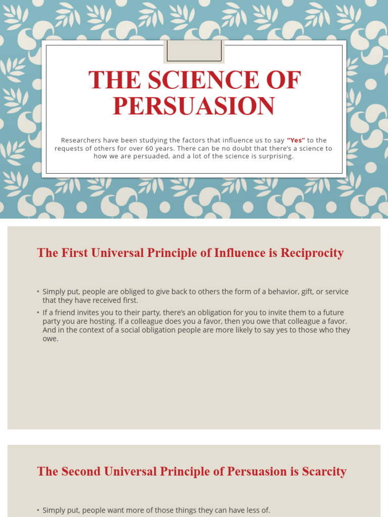 The Science of Persuasion | PDF | Persuasion | Psychology