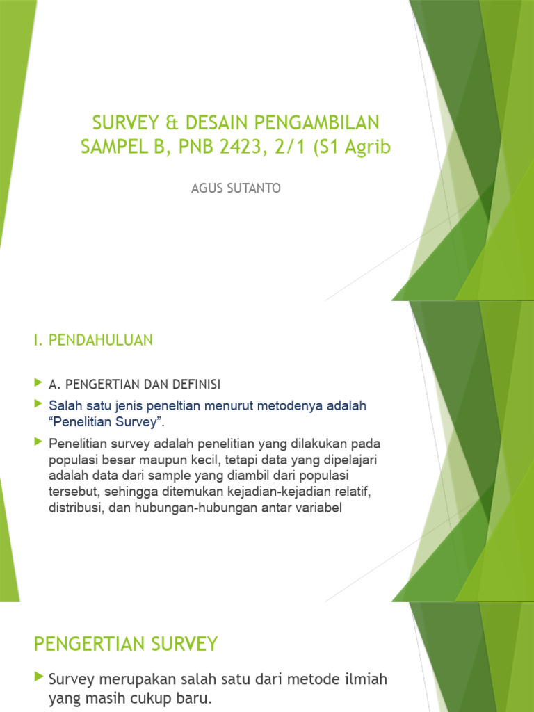 Pendahuluan Survey Metode Pengambilan Contoh | PDF