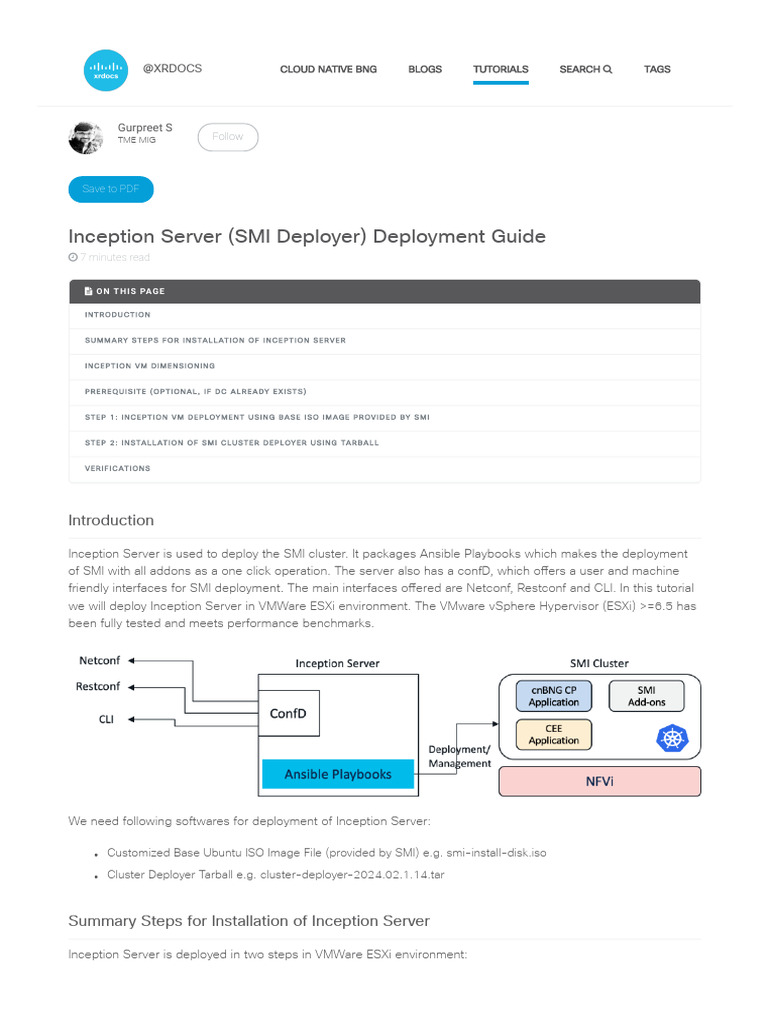 Xrdocs Io CNBNG Tutorials Inception Server Deployment Guide | Download Free PDF | Virtual ...