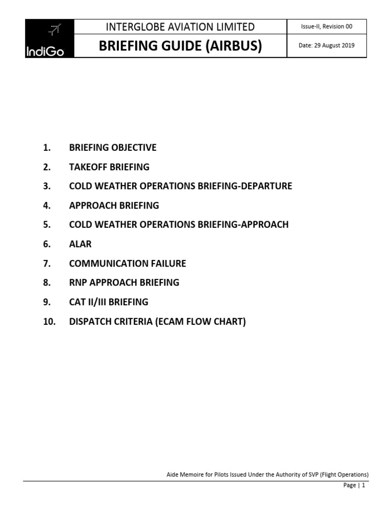 Airbus - Briefing Guide - 29 Aug 2019 | PDF | Aircraft | Aviation