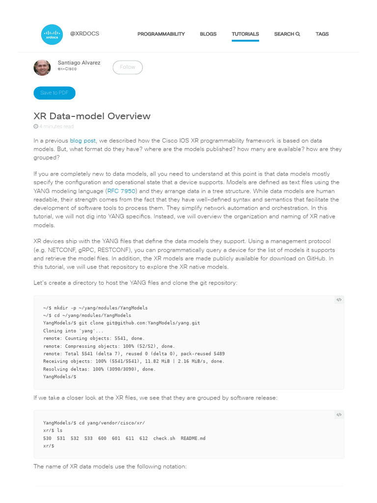 Overview of Cisco IOS XR Data Models | PDF | Module (Mathematics) | Computing