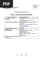 Energizer L91 Lithium AA Datasheet | PDF | Electricity | Electromagnetism