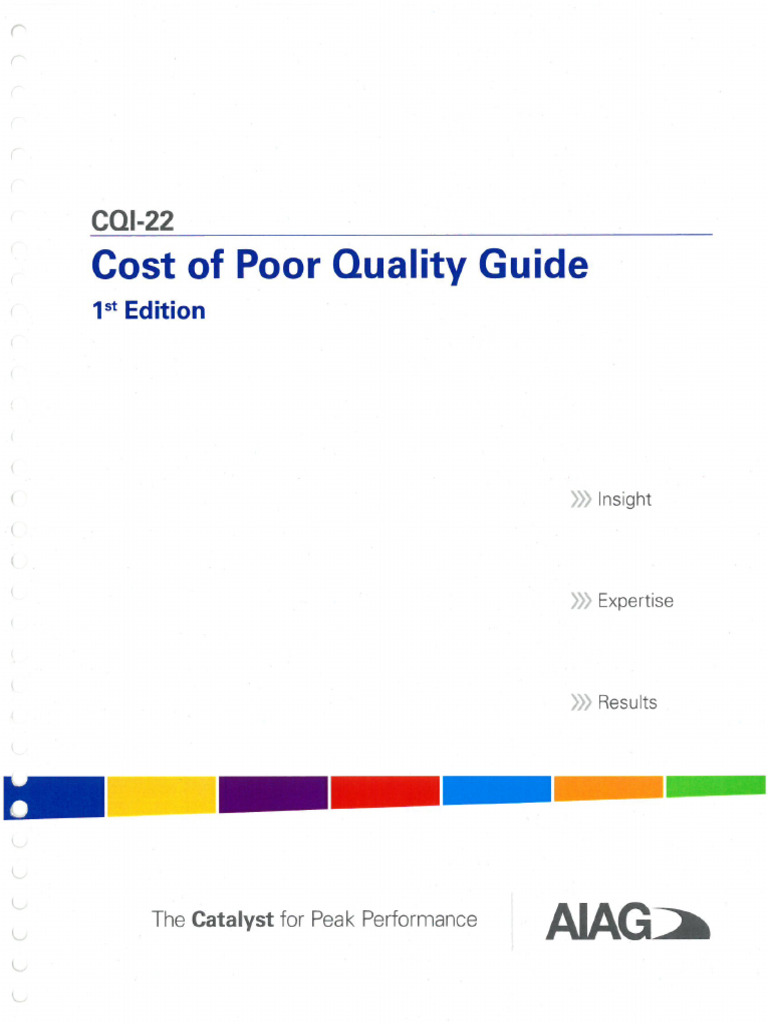 CQI 22 COPQ Cost of Quality Guide 1st Ed | PDF