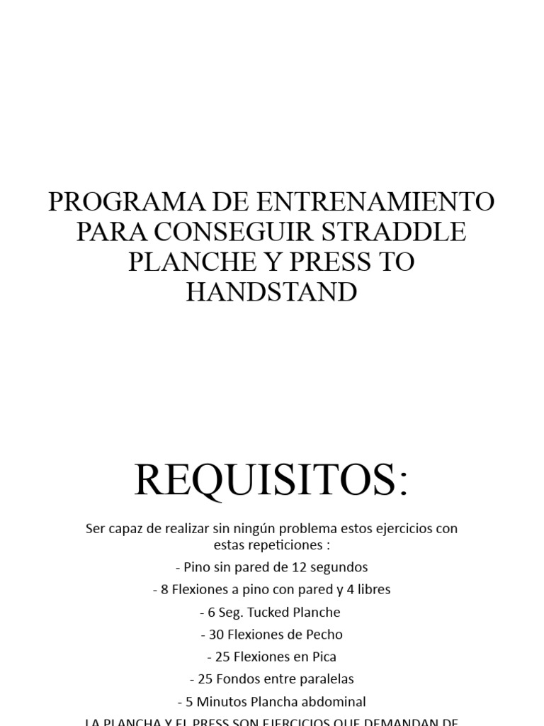 Straddle Planche y Press | PDF | Sistema musculoesquelético