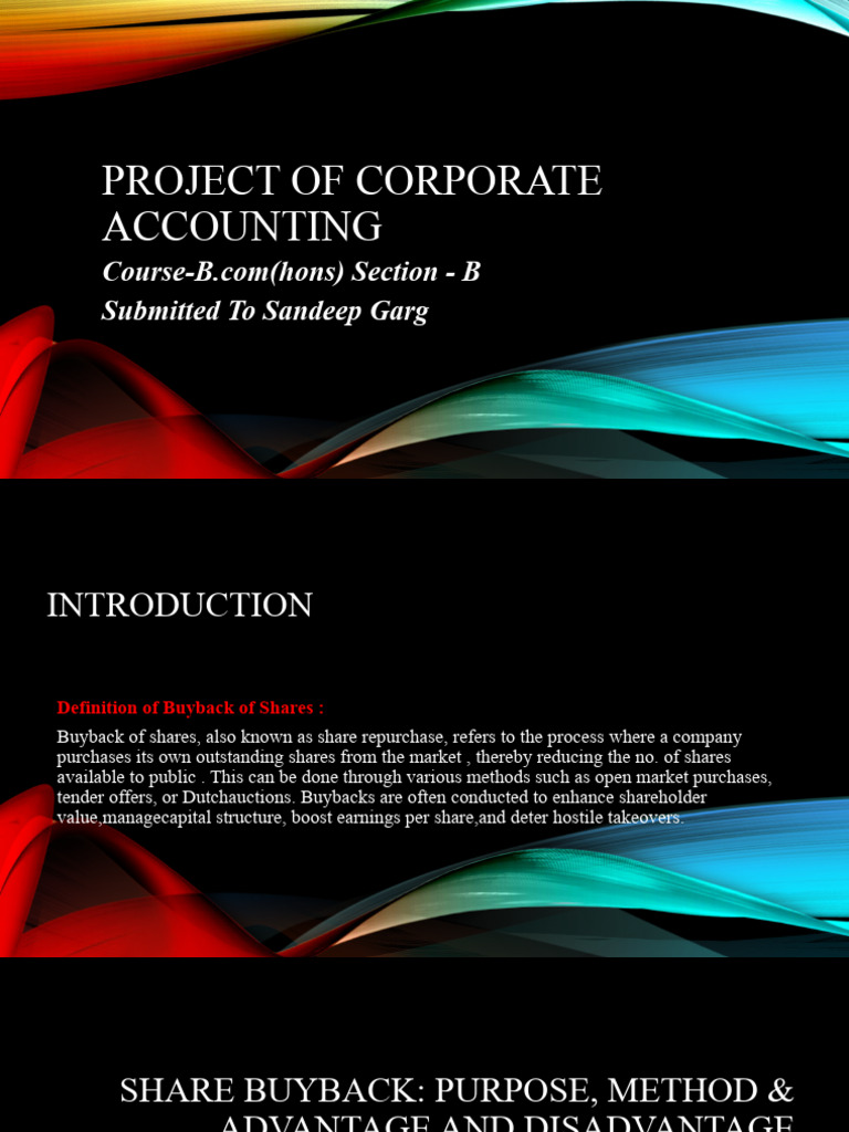 Share Buyback: Methods, Benefits & Regulations | PDF | Share Repurchase | Financial Markets