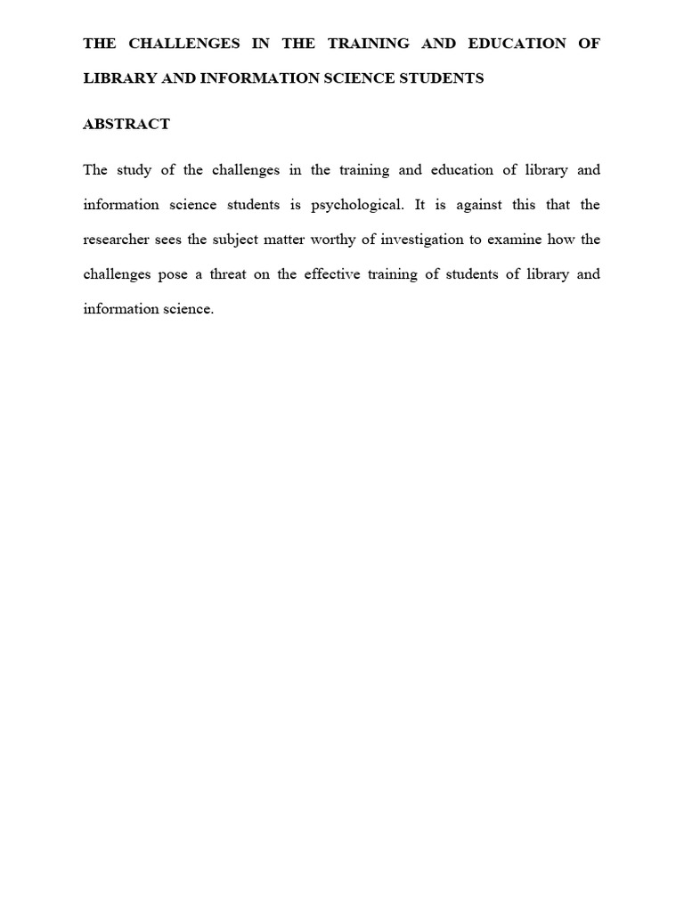 Challenges in LIS Education in Nigeria | PDF | Curriculum | Libraries