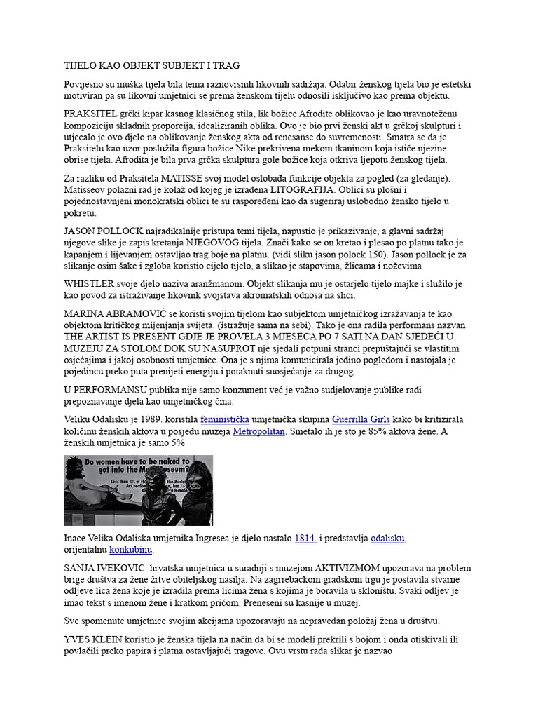 Tijelo Kao Objekt Subjekt I Trag | PDF