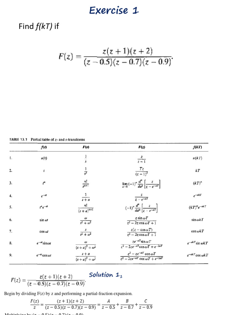 Sol Tutorial Digital Control 0-1 | PDF | Applied Mathematics | Mathematics