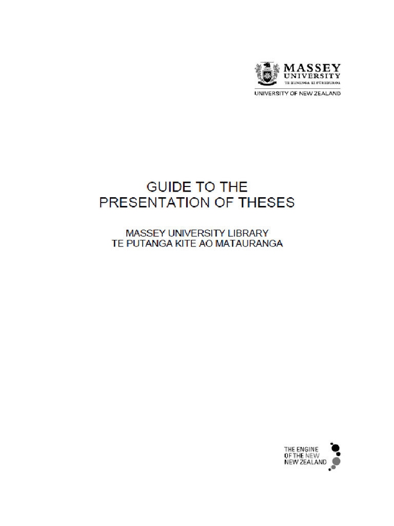 Guide To Presentation of Theses | PDF | Thesis | Copyright