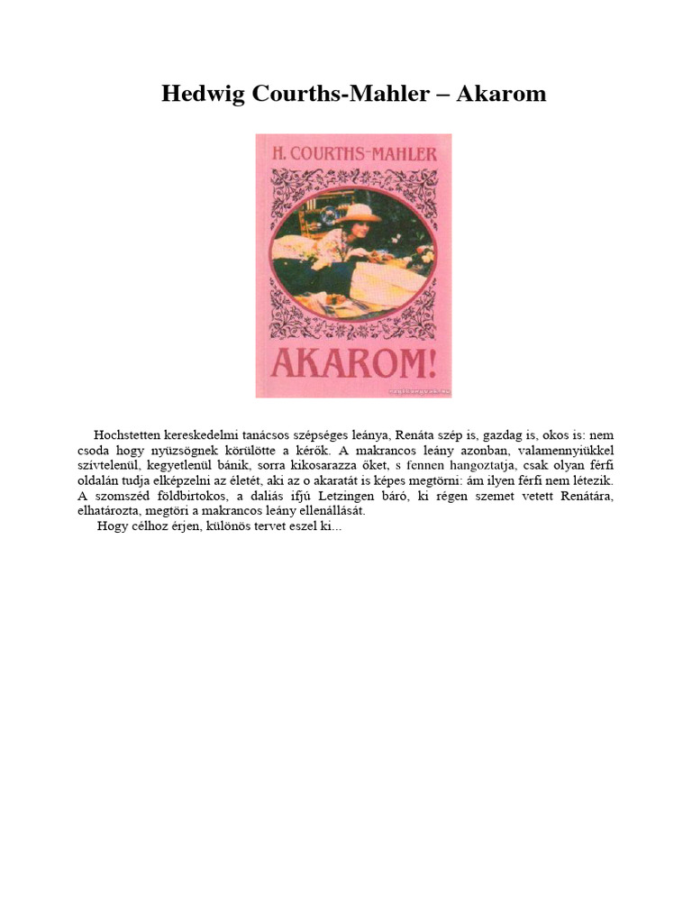 Hedwig Courths-Mahler - Akarom | PDF