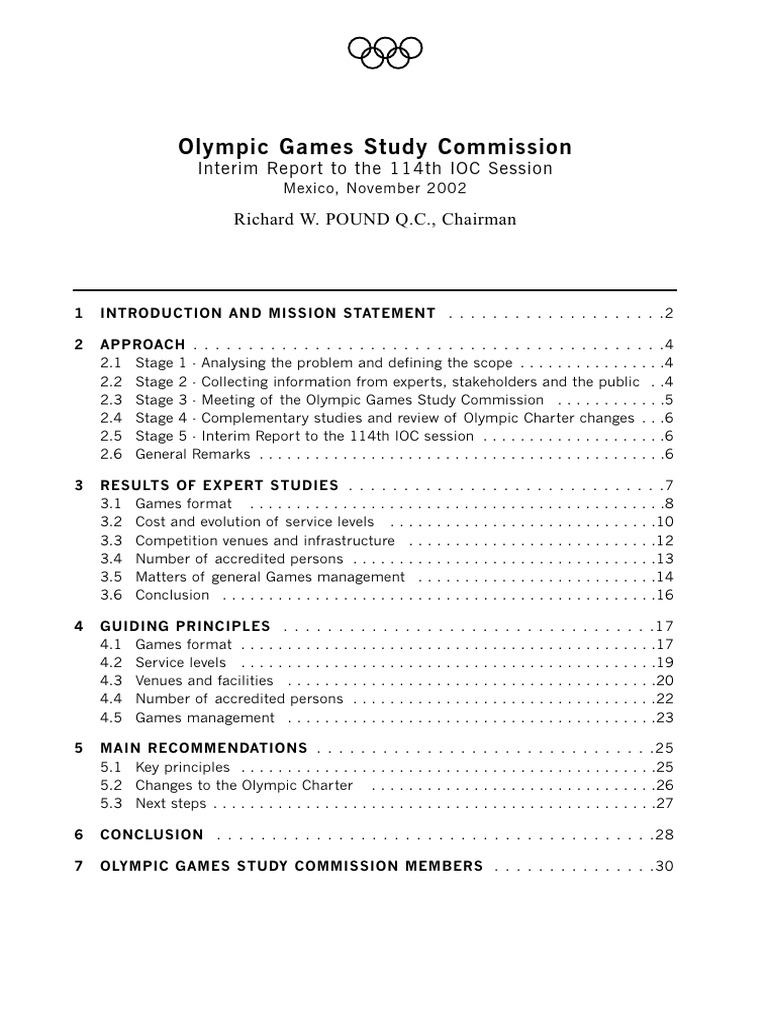 2002 IOC - Olympic Games Study | PDF | Olympic Games | Sports