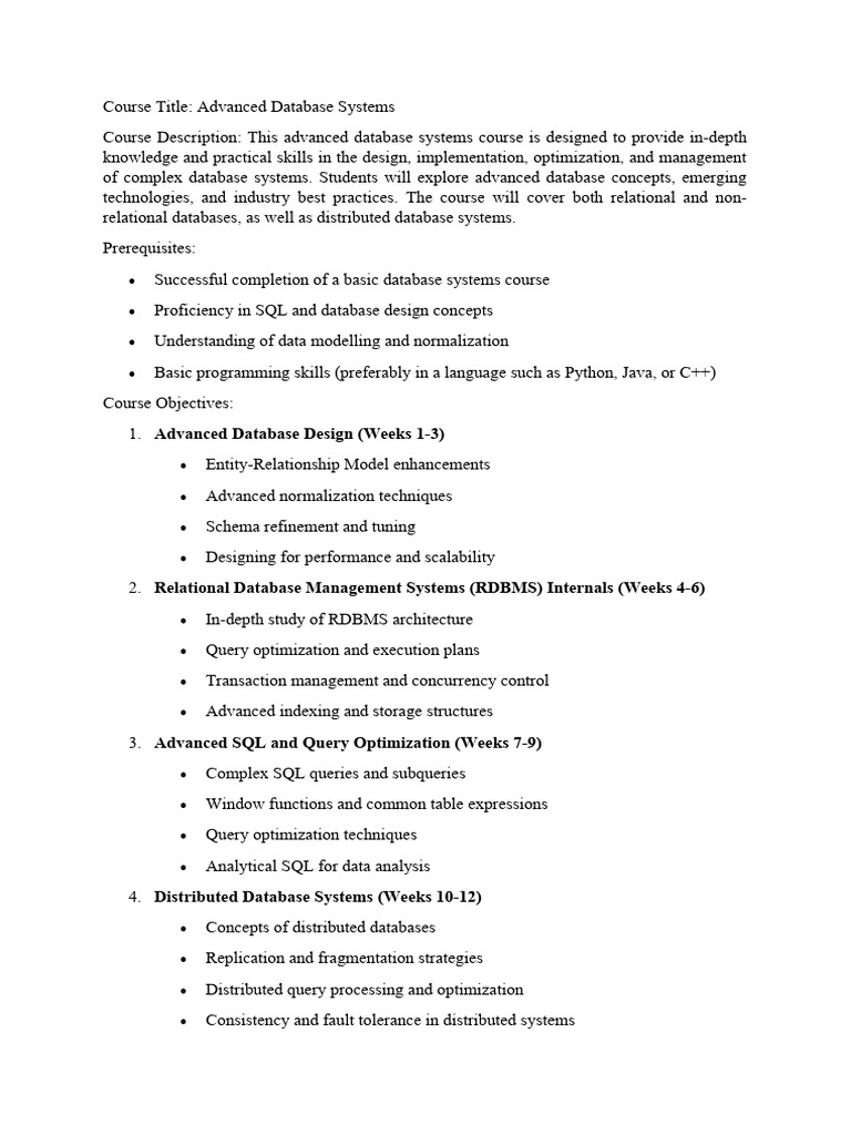 Advanced Database Systems Download Free Pdf Relational Database Databases