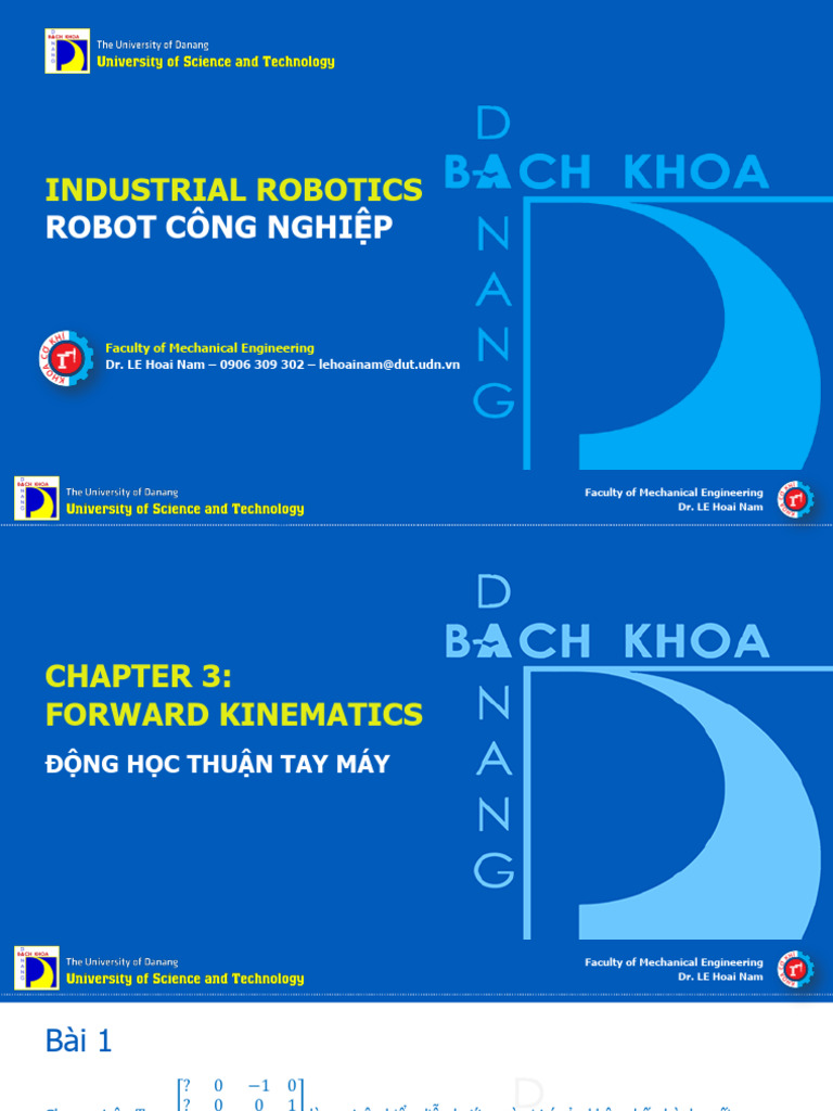 DUT - Robotics - C3 - Dong - Hoc - Thuan - Bai Tap | PDF