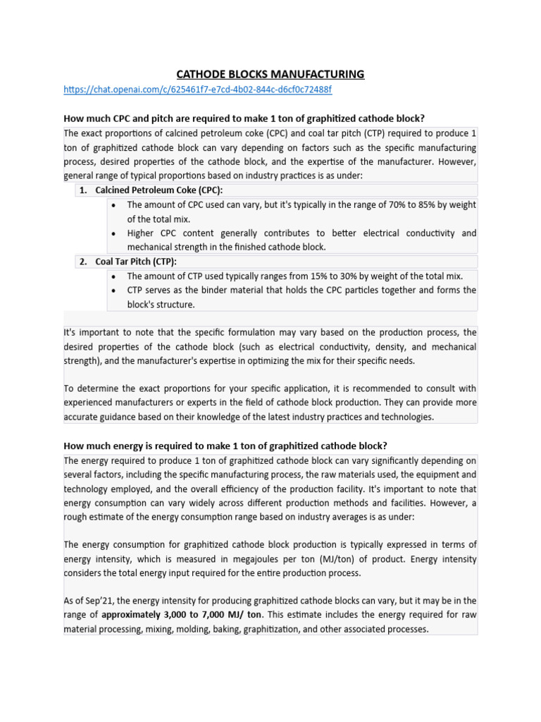 Cathode Blocks Knowledge | PDF | Graphite | Efficient Energy Use