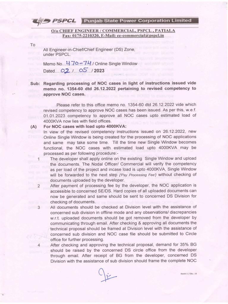 NOC Processing Guidelines for Engineers | PDF | Finance & Money ...