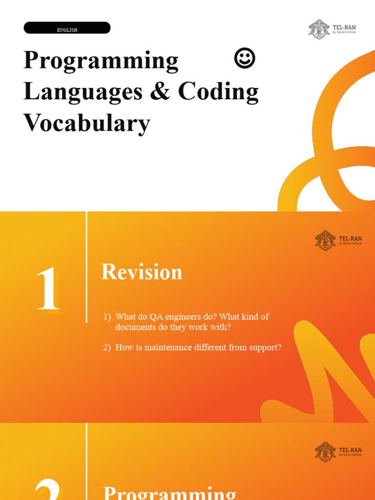 L10. Programming Languages and Coding Vocabulary | PDF | Computer Programming | Java Script