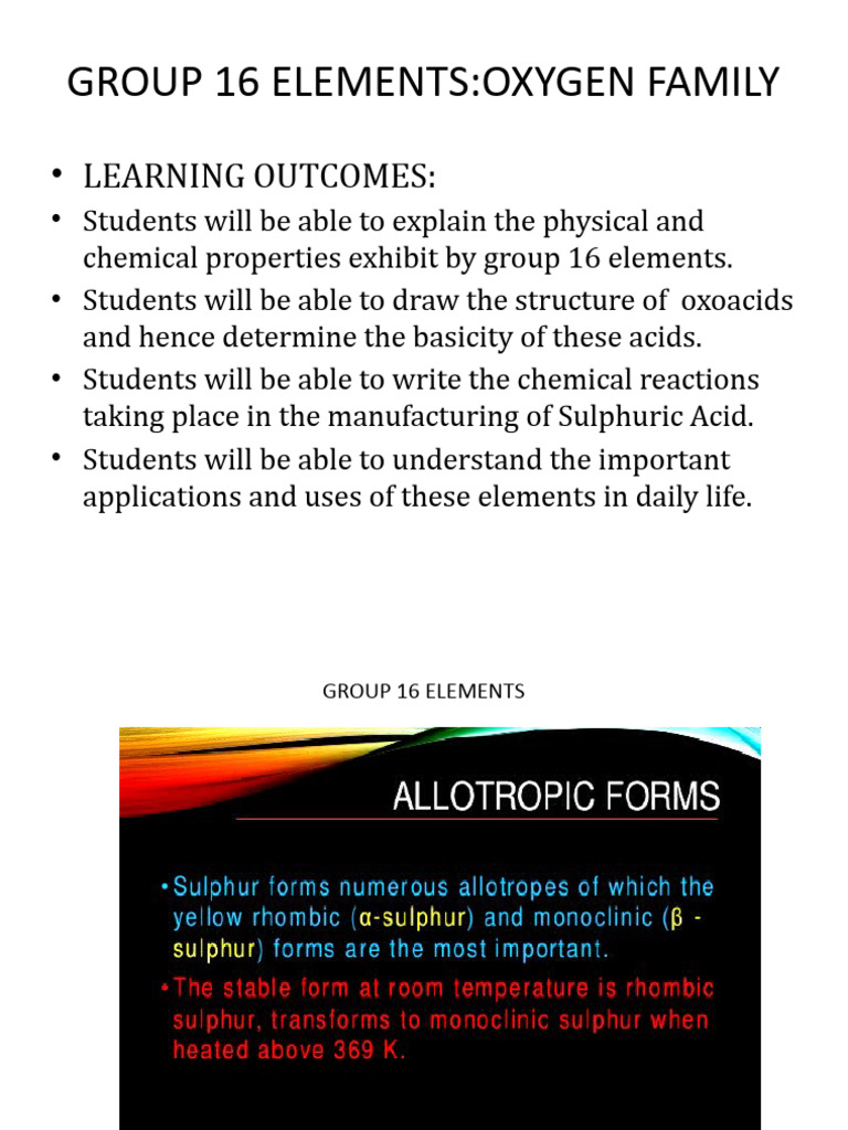 Group 16 Elements PPT (1) ..... | PDF