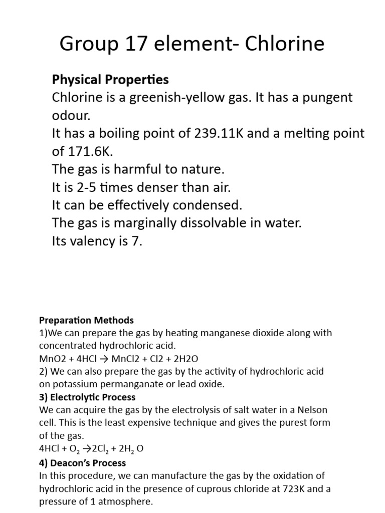 Group 17 Element - Chlorine | PDF | Chlorine | Iodine