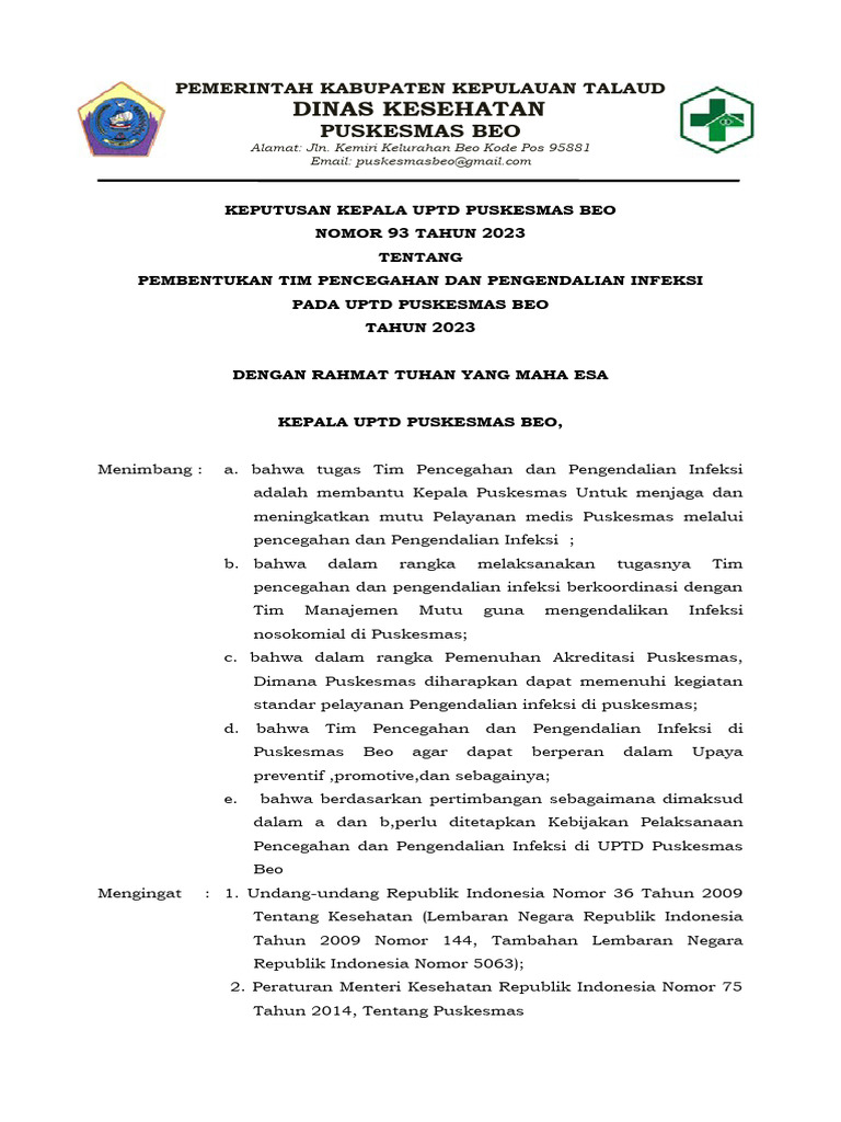 SK Pembentukan Tim Ppi | PDF