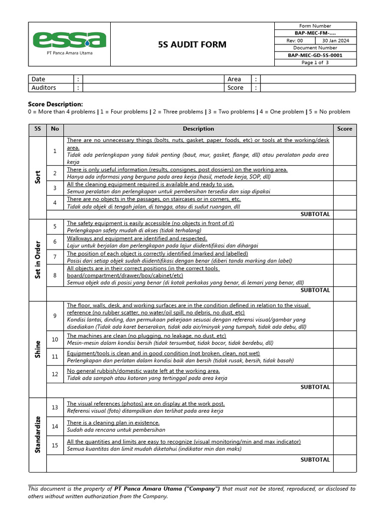 BAP-MEC-XX-XXXX 5S Form R0 | PDF